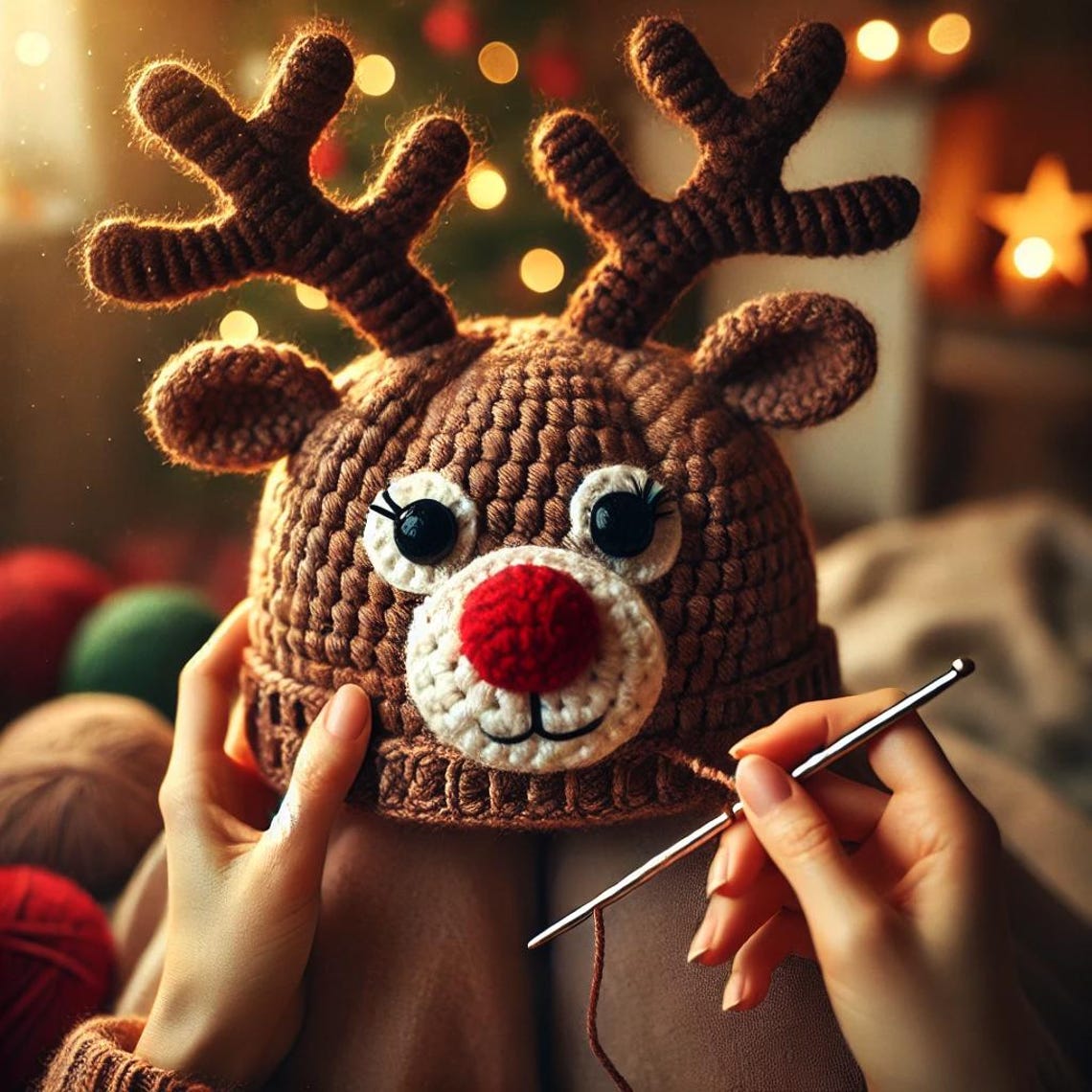 Crochet Christmas Reindeer Hat Pattern – Fun & Easy Diy Holiday Gift ...