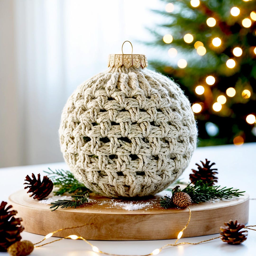 Crochet Christmas Ball Pattern, DIY Holiday Ornaments, Easy PDF Crochet ...