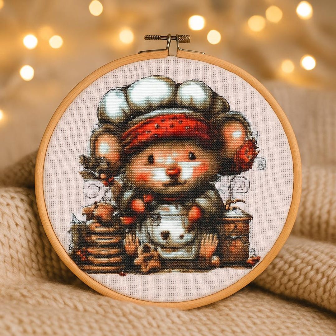 Mouse Chef Cross Stitch Pattern PDF, Whimsical Animal Embroidery ...