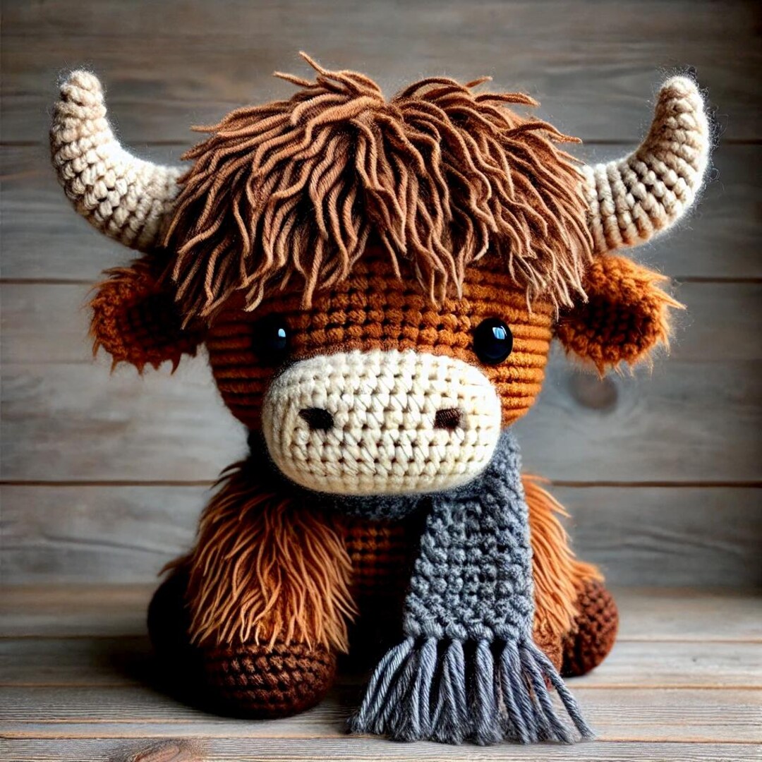 Highland Cow Crochet Pattern PDF – Adorable Crochet Animal Tutorial ...