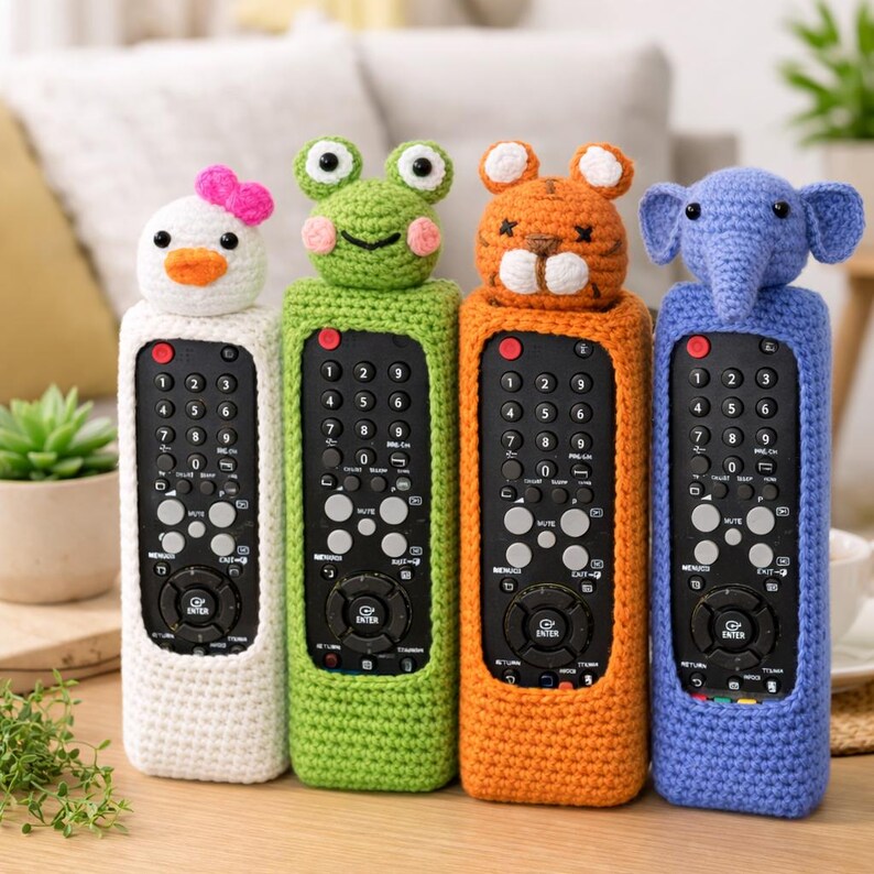 Crochet Remote Cover Pattern, Animal Character Designs (PDF Pattern) - Etsy
