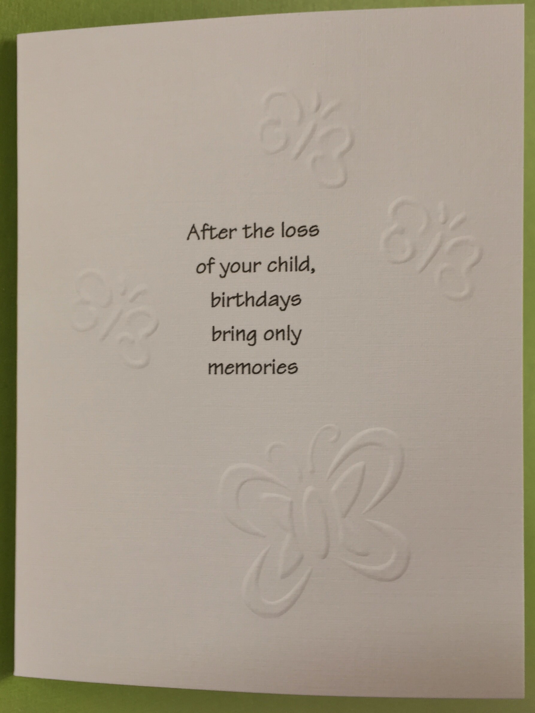 Loss of Child Birthday Memory Card - Etsy