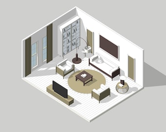 35 Revit (.rfa) Objects for Interior Design - 1+1 Rooms Package ...