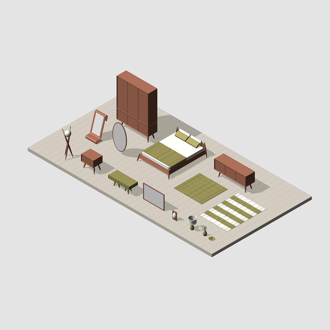 35 Revit (.rfa) Objects for Interior Design - 1+1 Rooms Package ...