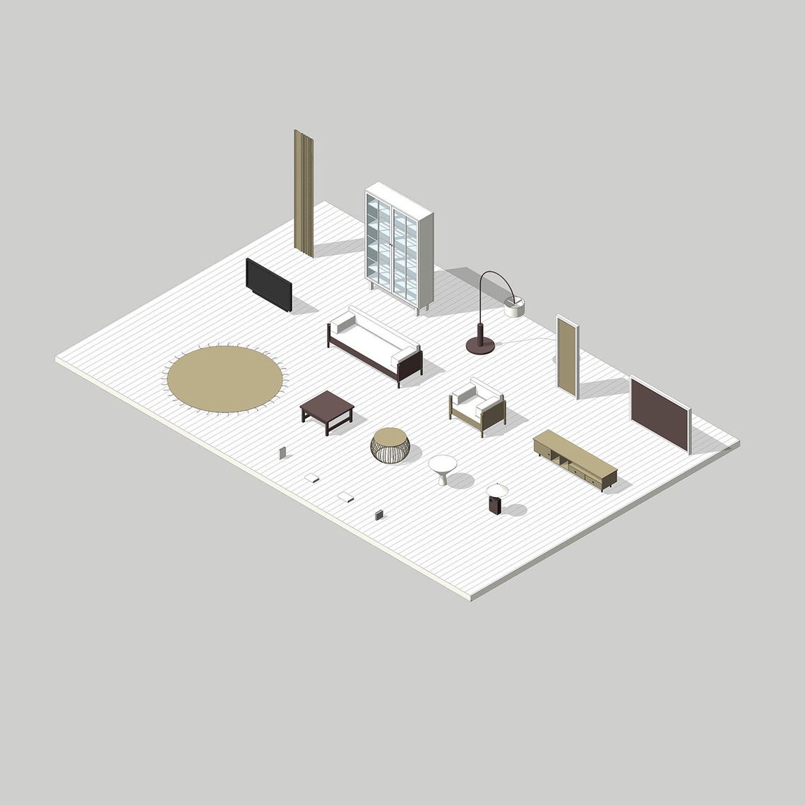 35 Revit (.rfa) Objects for Interior Design - 1+1 Rooms Package ...