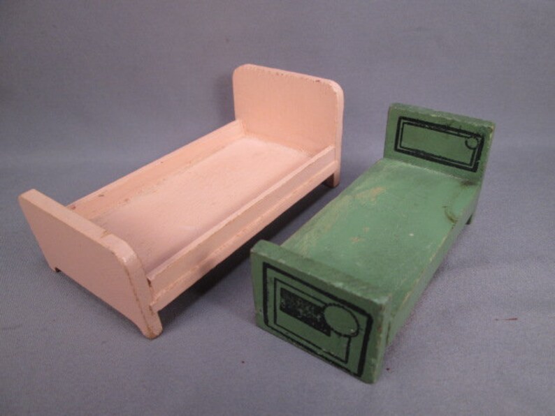 Vintage Dollhouse Furniture - Jaymar Happy Hour Green Bed - 3/4" Scale ...