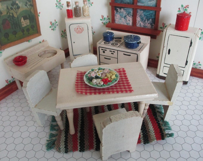 Vintage KAGE Dollhouse Furniture - Kage 9 Piece Kitchen Set With ...