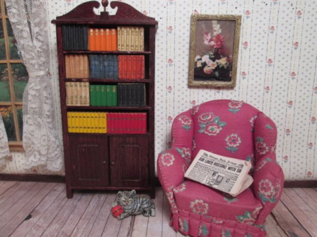 Vintage Dollhouse Furniture - Rare Sonia Messer Tall Bookcase - 1:12 ...