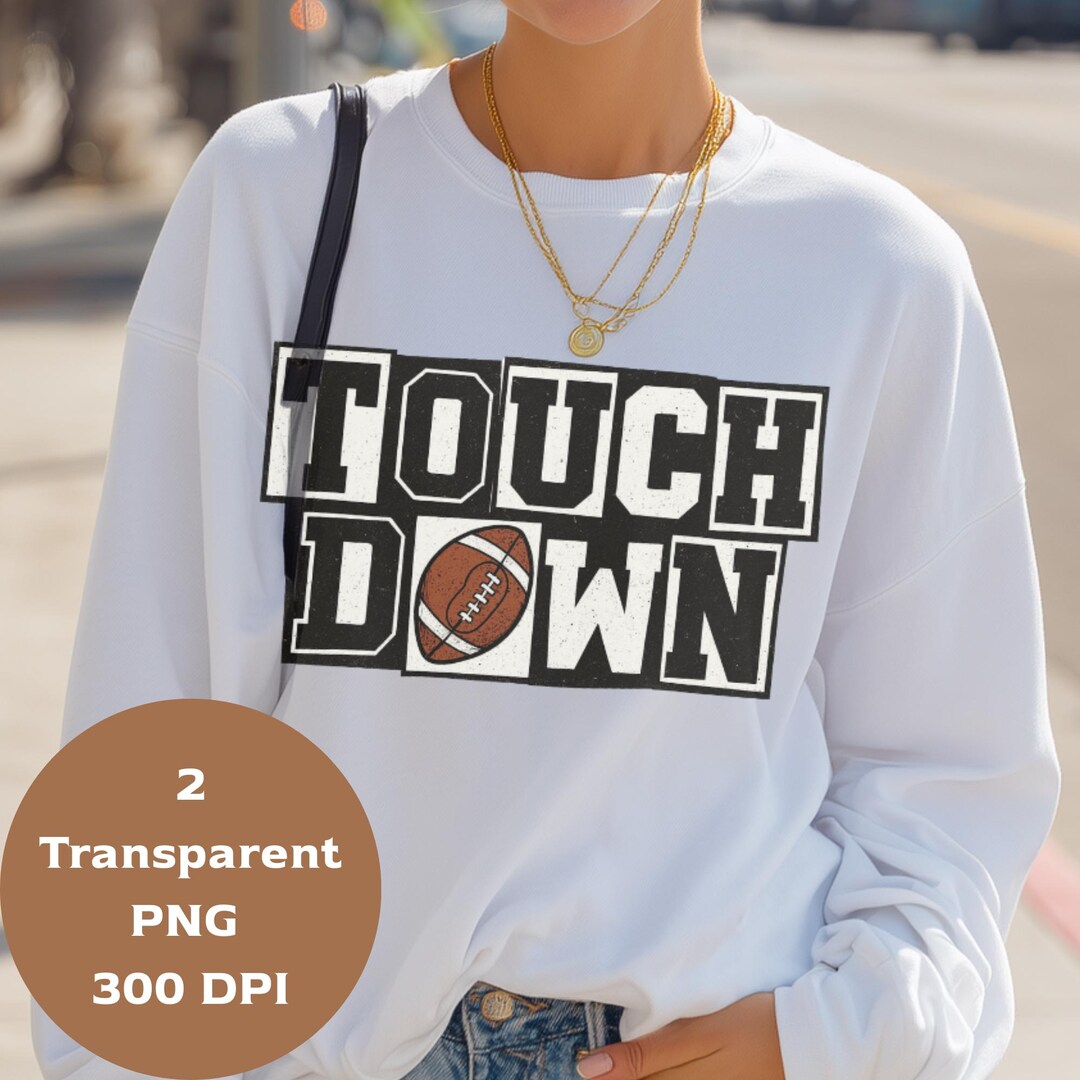 Retro Grunge Touchdown PNG Bundle: Football Touchdown Clipart Designs ...
