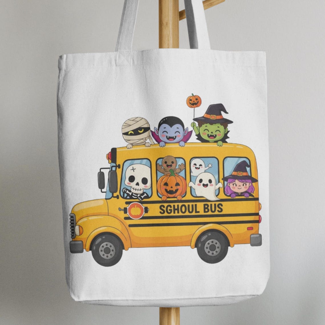 Halloween School Bus PNG Bundle | 4 Transparent 300 DPI Ghoul Bus ...
