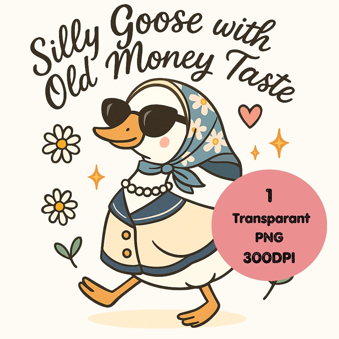 Silly Goose With Old Money Taste PNG Clipart – Elegant Goose in Scarf ...