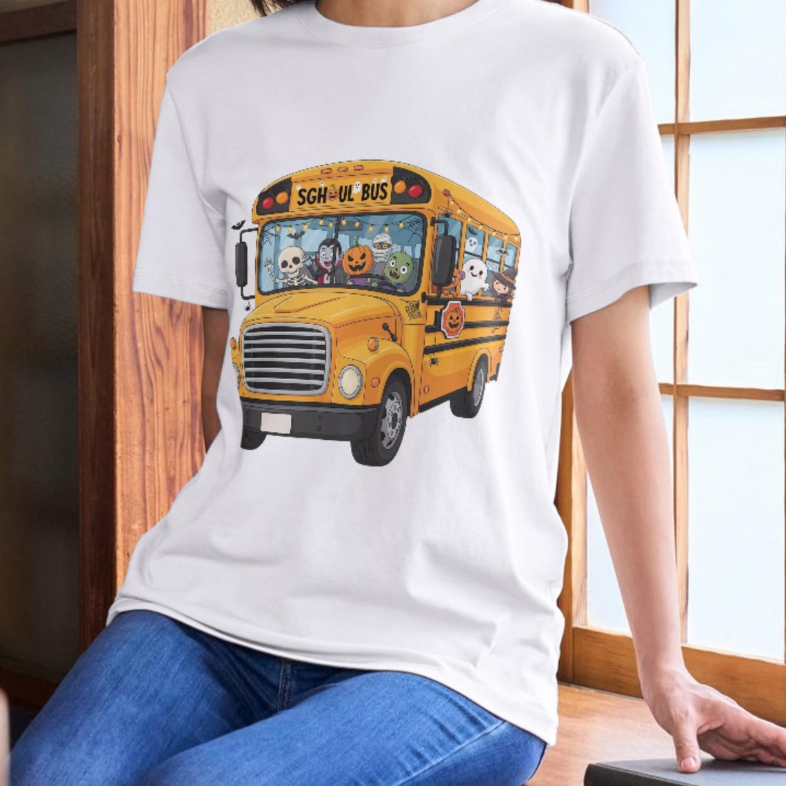 Halloween School Bus PNG Bundle | 4 Transparent 300 DPI Ghoul Bus ...