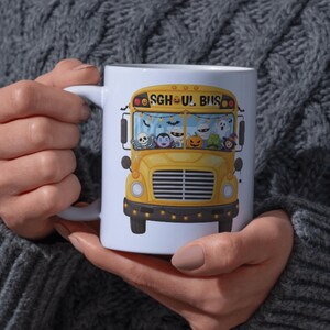 Halloween School Bus PNG Bundle | 4 Transparent 300 DPI Ghoul Bus ...