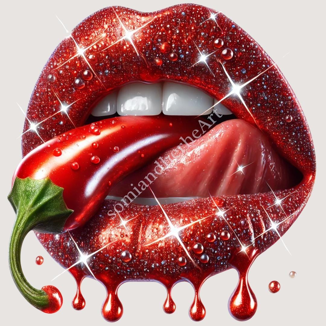 Dripping Lip Chilli PNG, Spicy Chili Lips Clipart, Red Hot Kiss ...