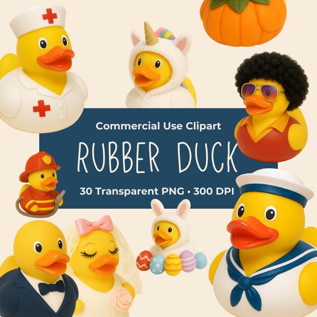 Rubber Duck Clipart Bundle | Job and Festival Costume PNG (digital ...