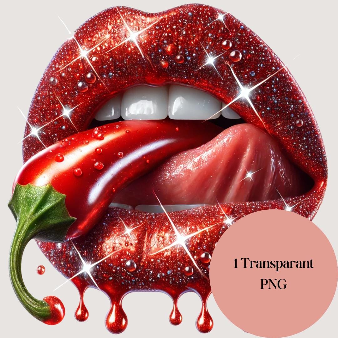 Dripping Lip Chilli PNG, Spicy Chili Lips Clipart, Red Hot Kiss ...