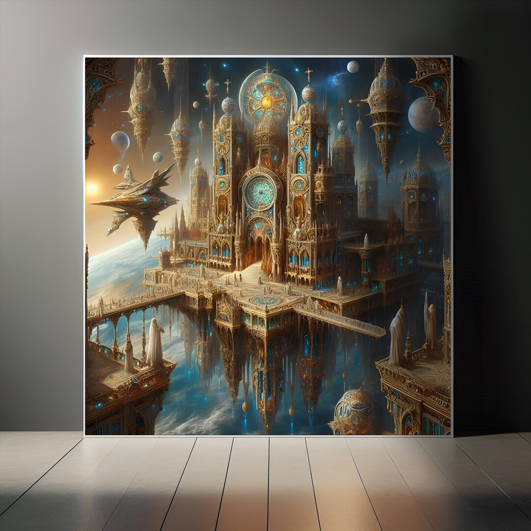 Golden Space Cathedral Poster Premium Matte Paper Poster. Home Decor ...