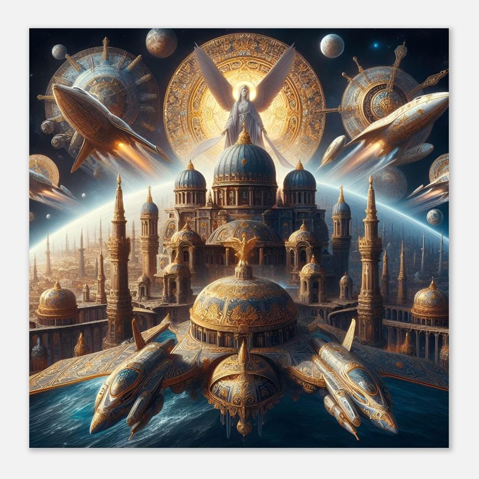 Amazing Detailed Spaceship Poster Art. Premium Matte Paper Poster 40x40 ...