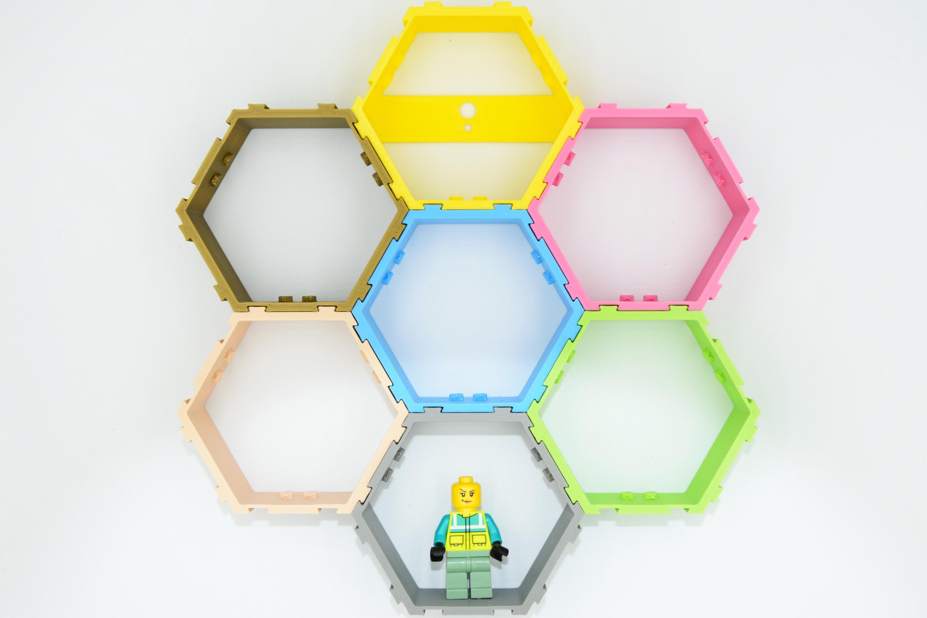 Hexagon LEGO Figures Display Shelf 3d Printed - Etsy