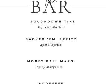 Wine and Cocktail Menu Template - Etsy