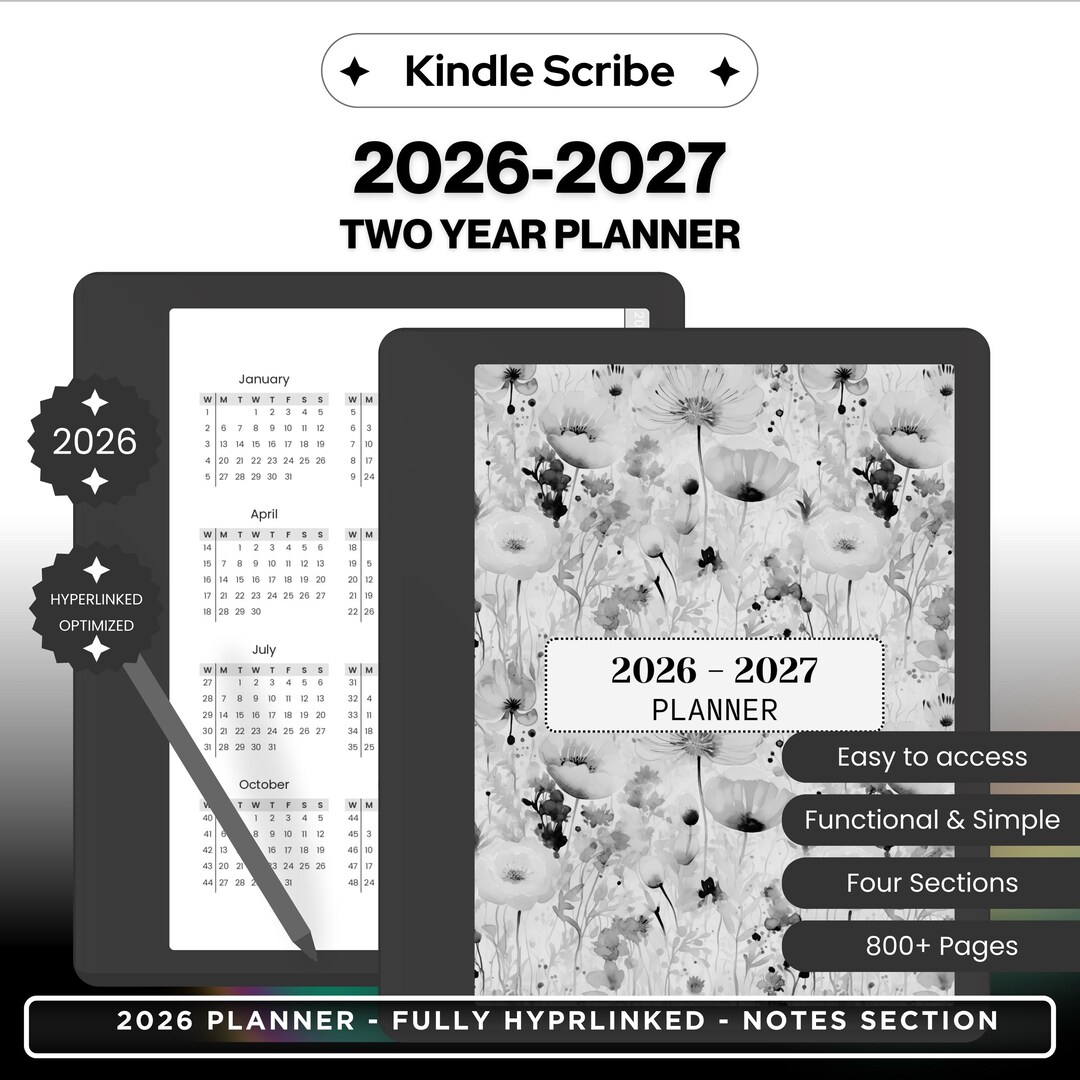 Kindle Scribe Planner 2025-2028 Two Year Monthly Planner, Weekly ...