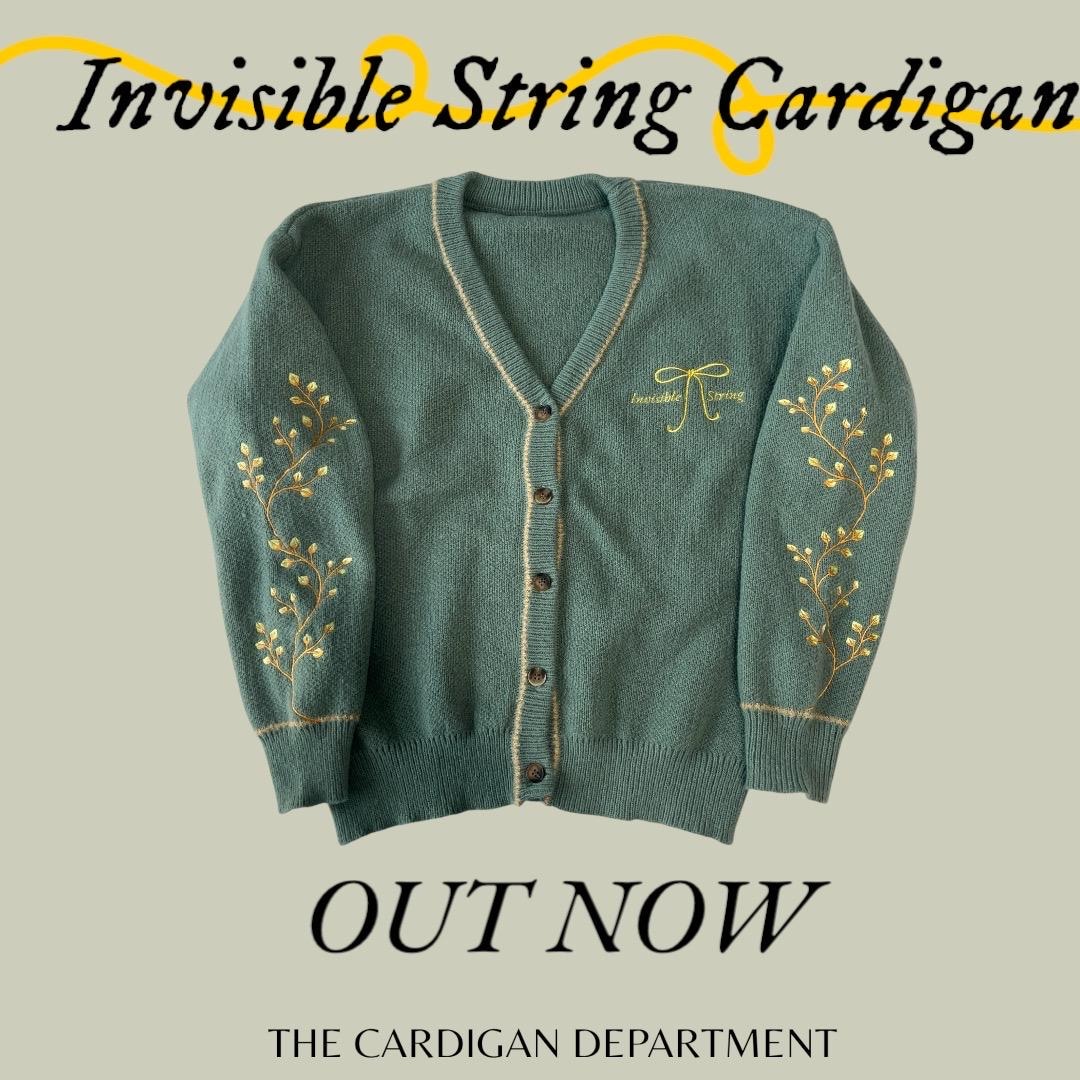 Invisible String Folklore Cardigan Embroidered, Cardigan, Eras ...