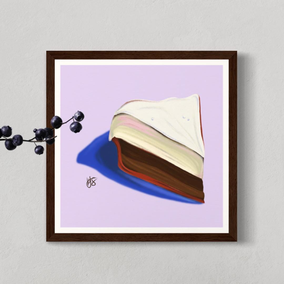 Framed Pie Illustration, Wayne Thiebaud Dessert Print, Retro Pie ...