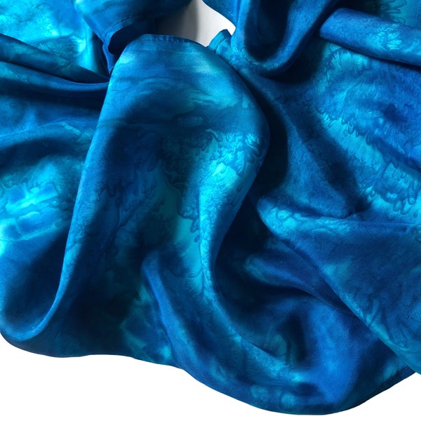 Blue Silk Scarf - Etsy