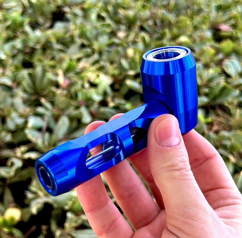 Glass Pipe Metal Body - Modern Smoking Bowl - Durable Hand Pipes - Etsy