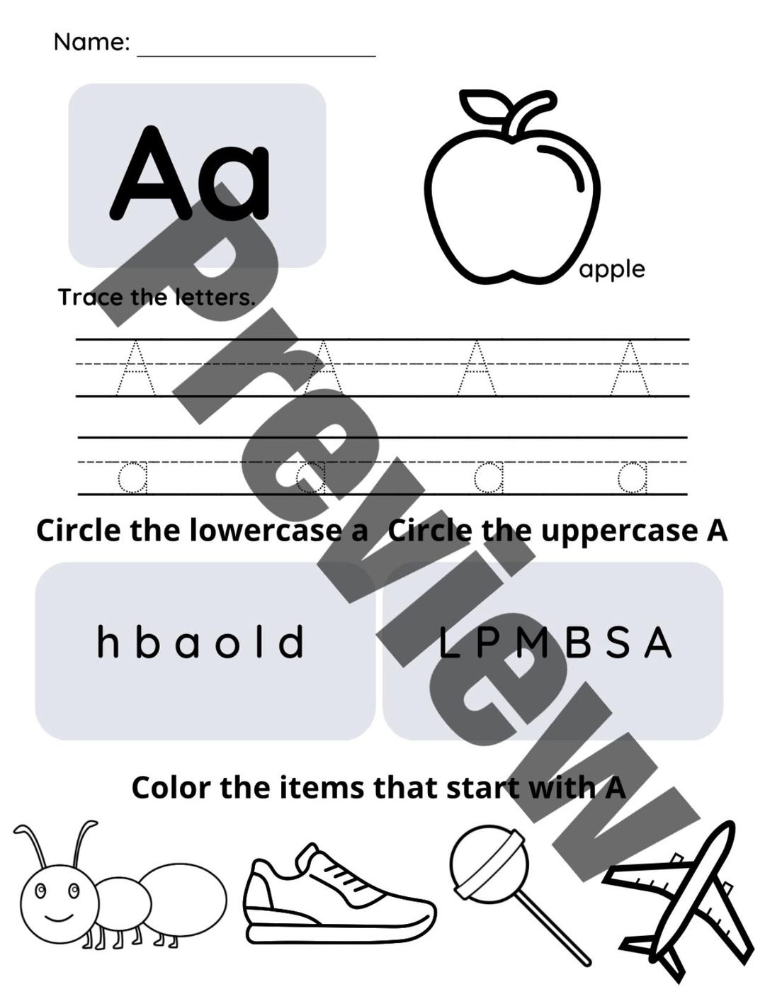A-d Traceable Worksheet Bundle - Etsy