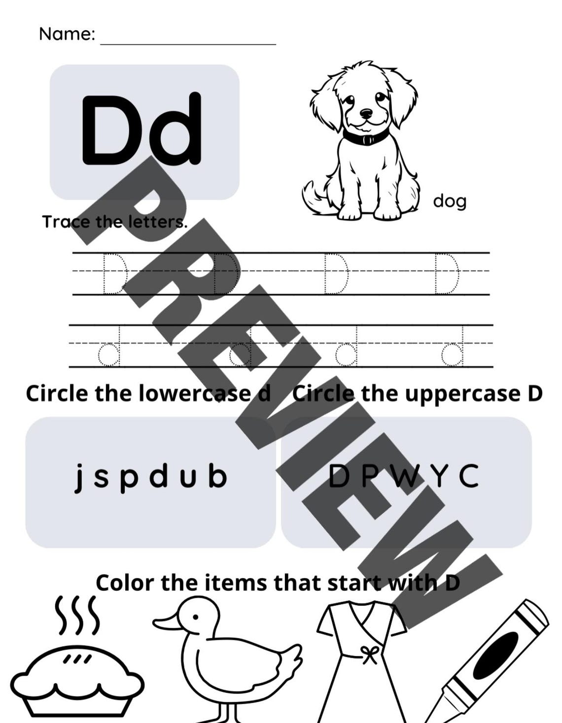 A-d Traceable Worksheet Bundle - Etsy
