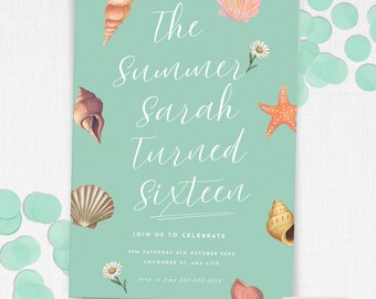 The Summer I Turned Pretty Birthday Invitation, Beach Theme Invite ...