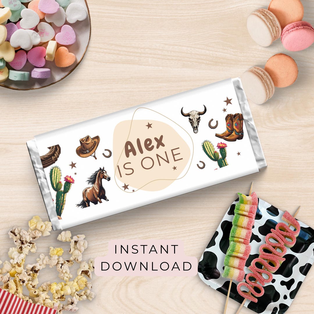 Wildest One in the West Chocolate Bar Wrapper, First Rodeo Candy Bar ...