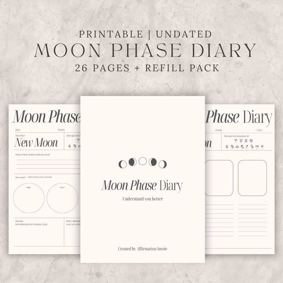 Moon Phase Diary Astrology Journal - Etsy