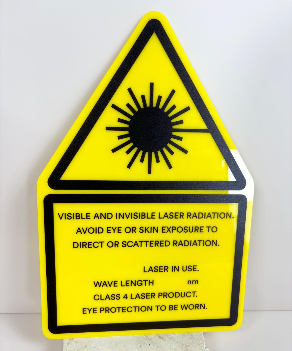 Laser Radiation Warning Sign | Acrylic Class 4 Laser Safety Sign for ...