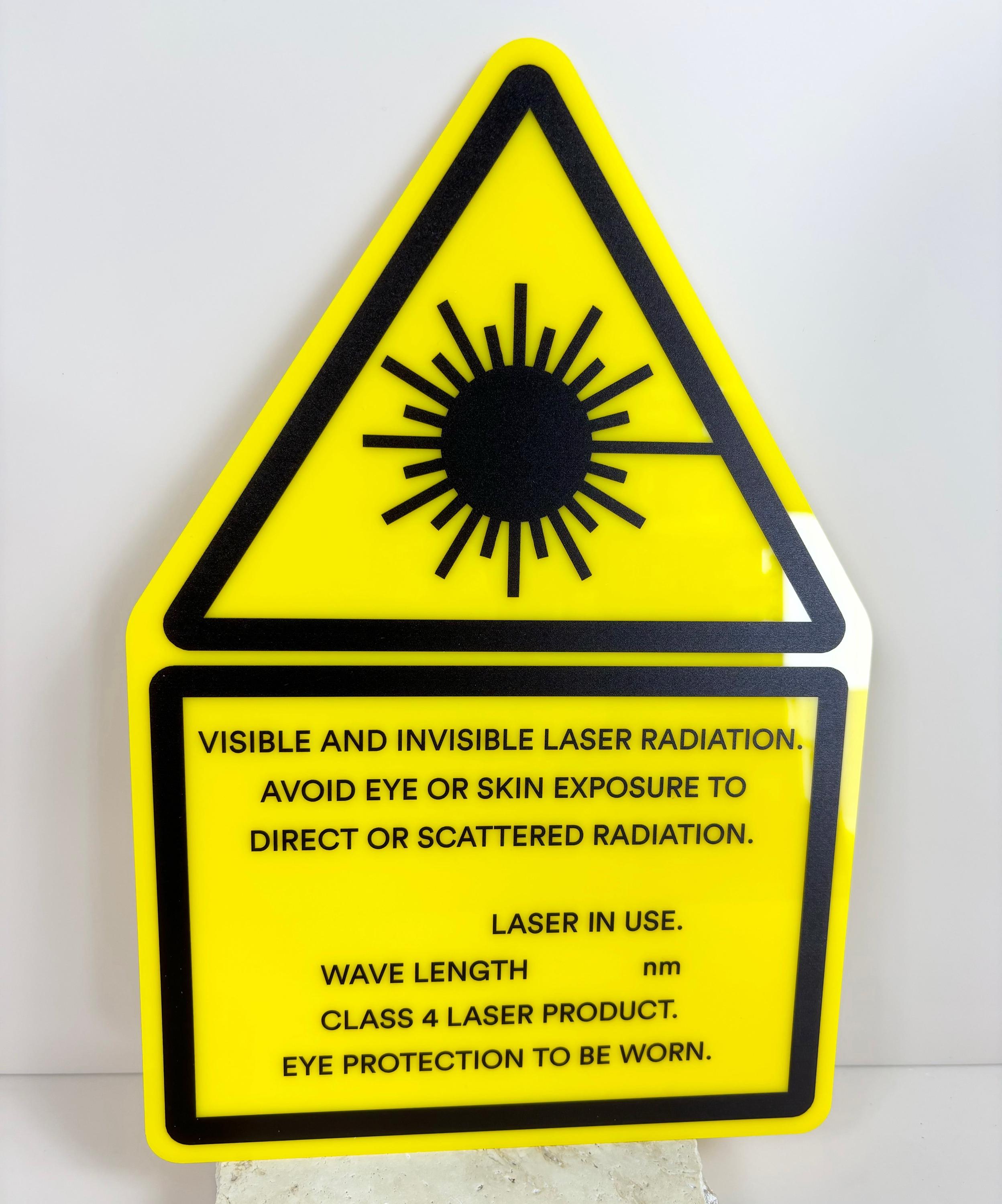 Laser Radiation Warning Sign | Acrylic Class 4 Laser Safety Sign for ...