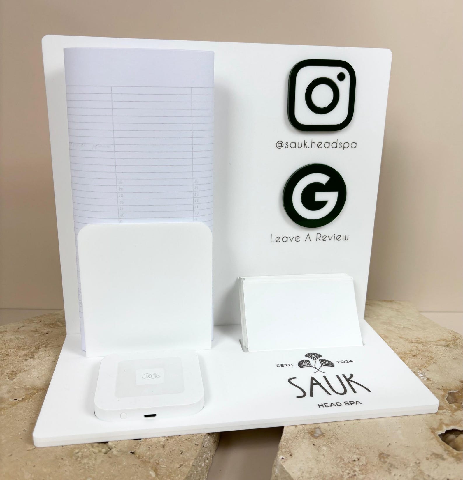 Custom Business Station | Acrylic Brochure and Card Holder Stand | NFC ...