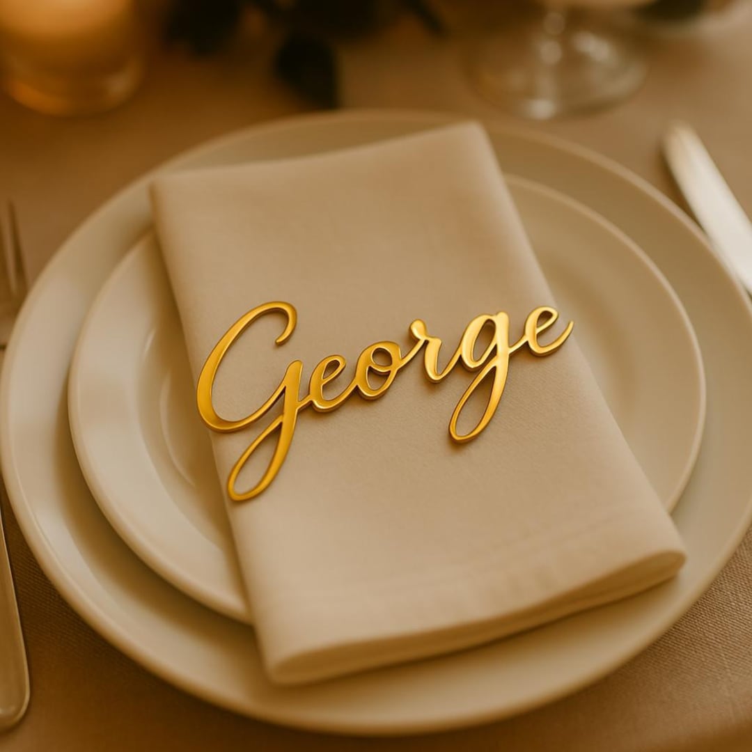 Custom Acrylic Name Place Cards, Personalised Font & Colour | Wedding ...