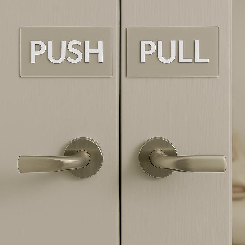 Push Pull Door Signs – Self Adhesive Signage – Large Colour Range ...