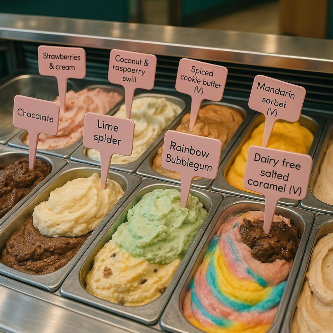 Acrylic Ice Cream Flavour Sticks | Reusable Gelato and Dessert Flavour ...