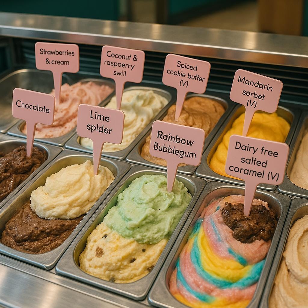 Acrylic Ice Cream Flavour Sticks | Reusable Gelato and Dessert Flavour ...