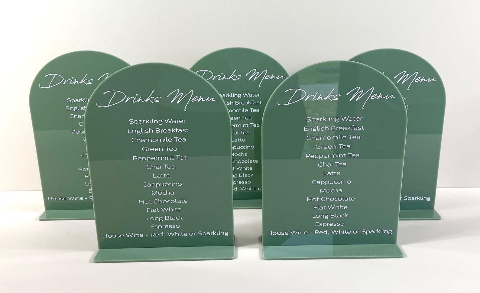 Custom Acrylic Drinks Menu | Arch Bar Sign for Coffee, Salon & Spa ...