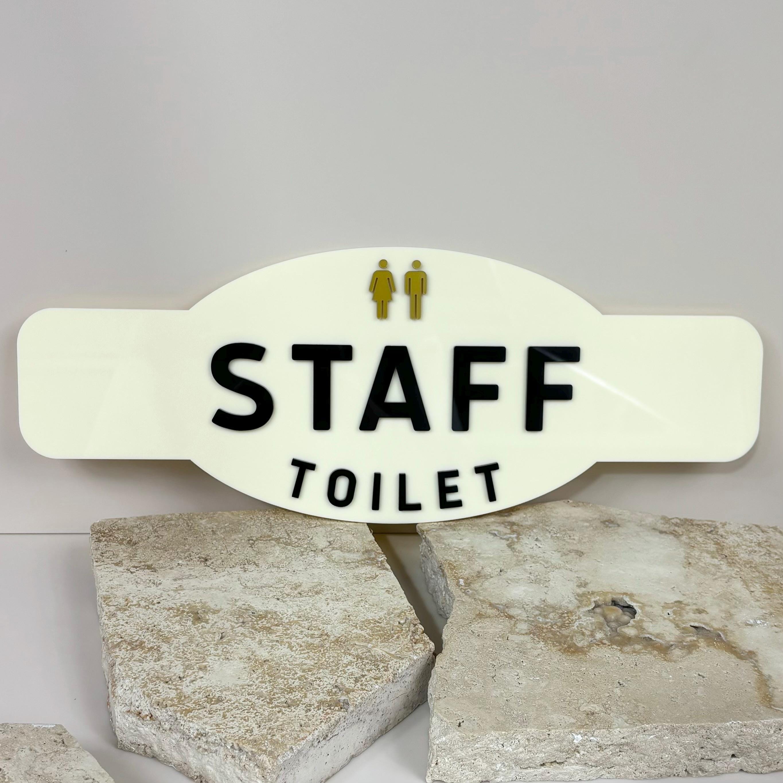 Customer Toilet Door Sign – 3D Acrylic Bathroom Sign With Gender Icons ...