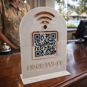 Custom Free Wi-fi QR Code Sign | Acrylic Wi-fi Display With 3D Details ...