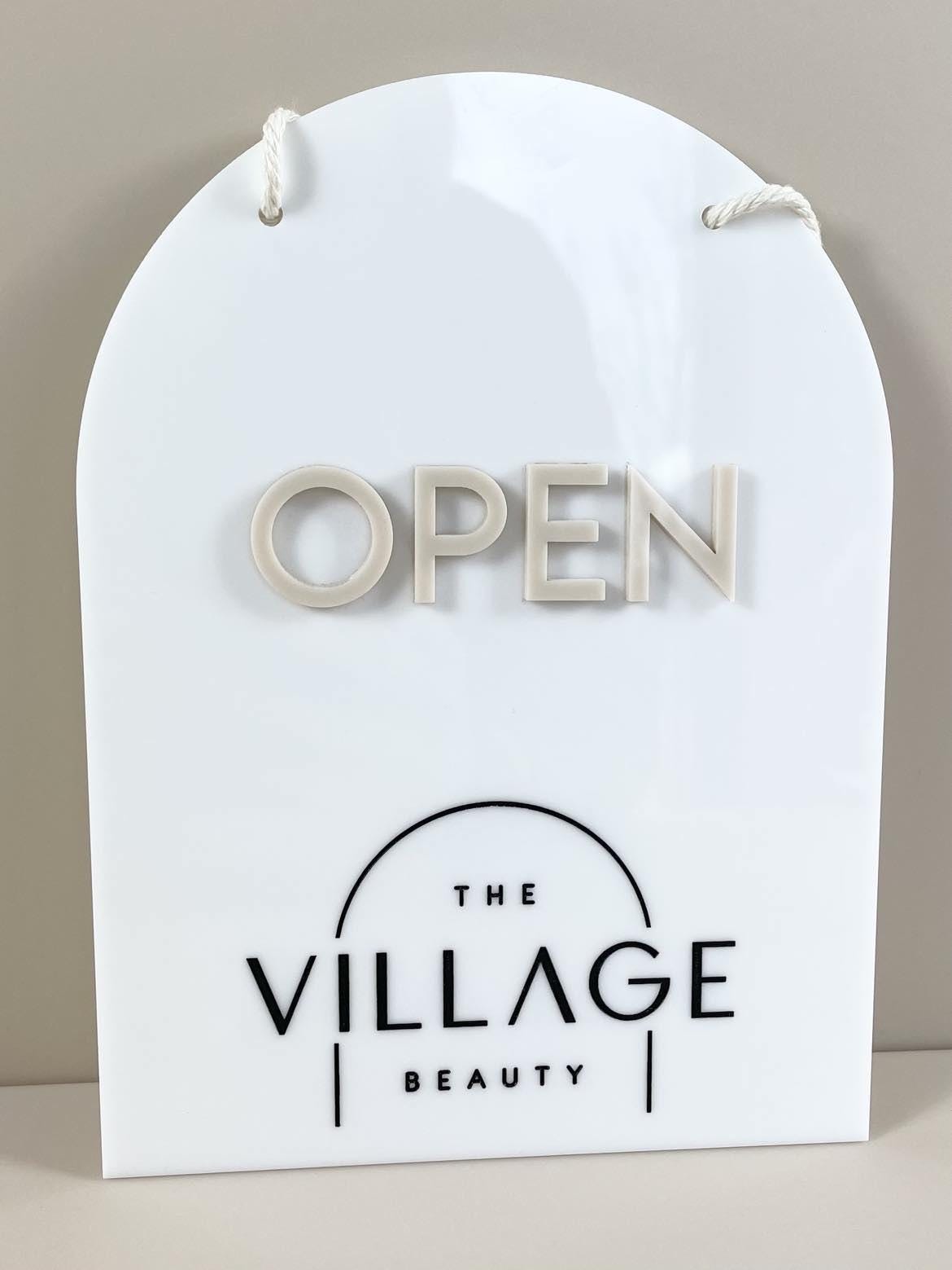 Mini Branded Double Sided Open and Closed Sign | 20cm Hanging Acrylic ...