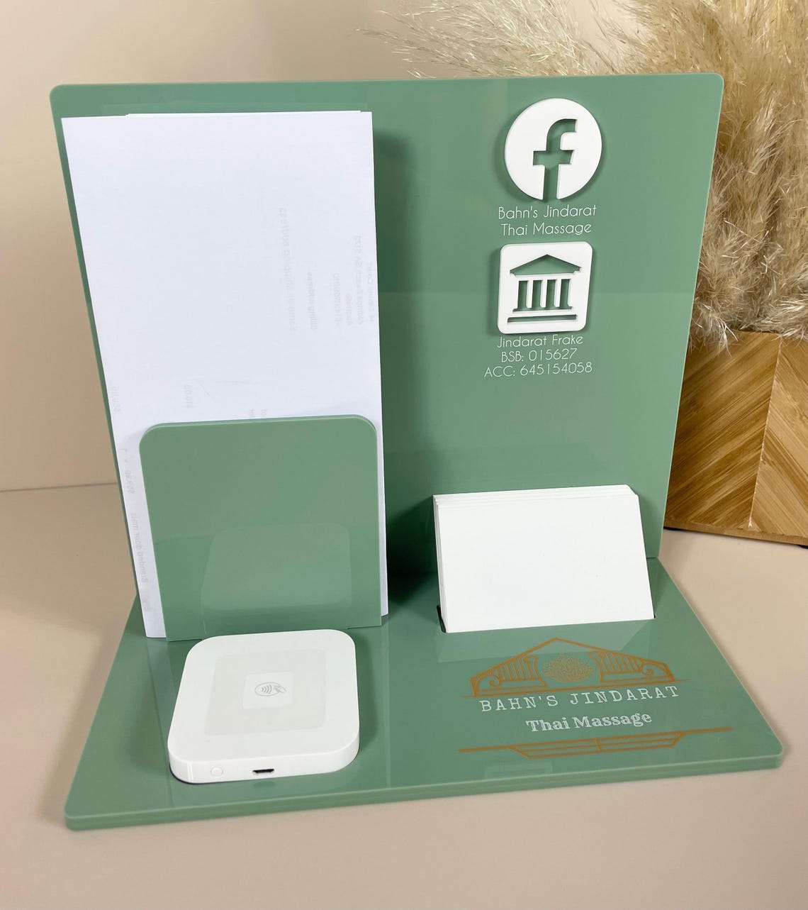 Custom Business Station | Acrylic Brochure and Card Holder Stand | NFC ...