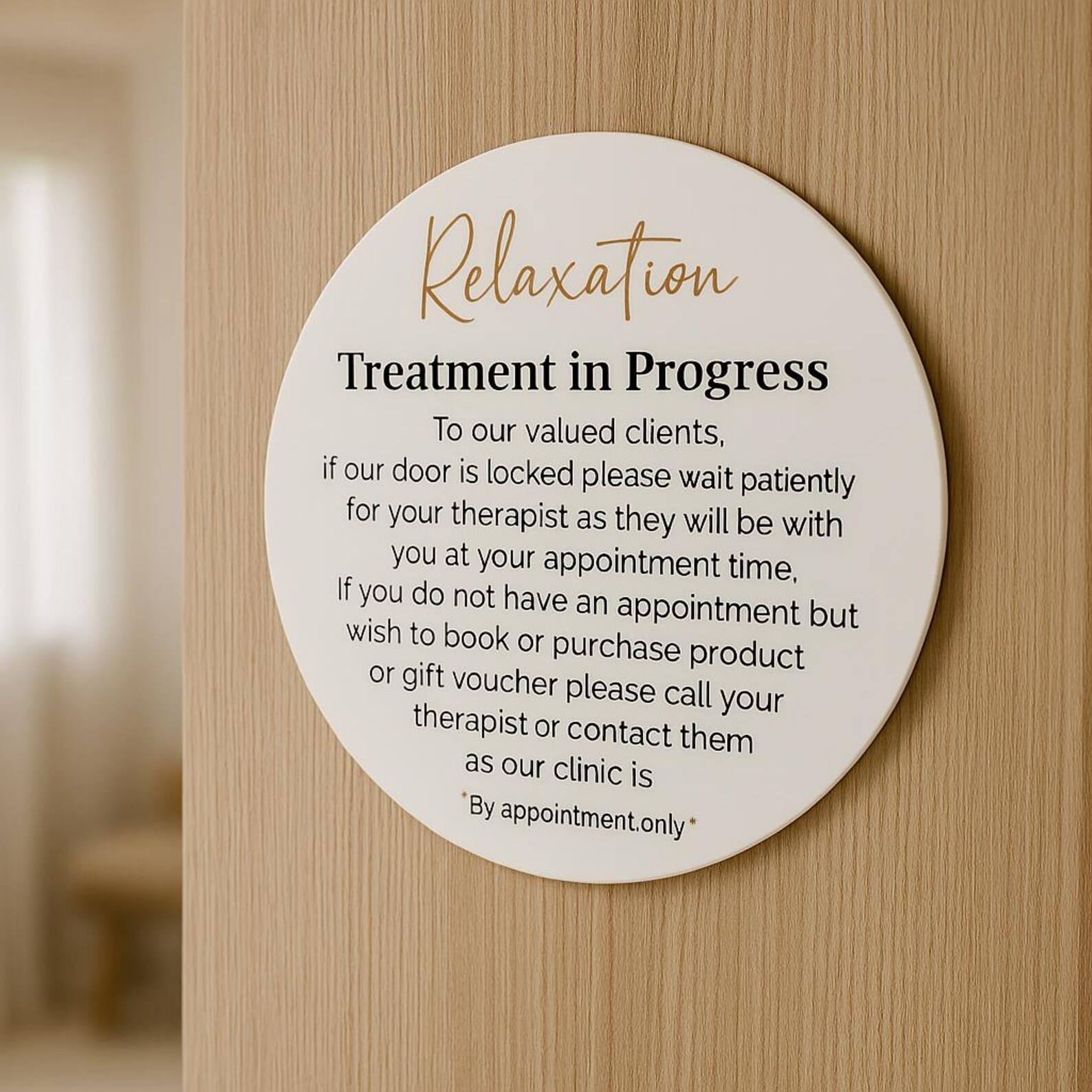 Custom “treatment in Progress” Door Sign – Personalised Sign for ...