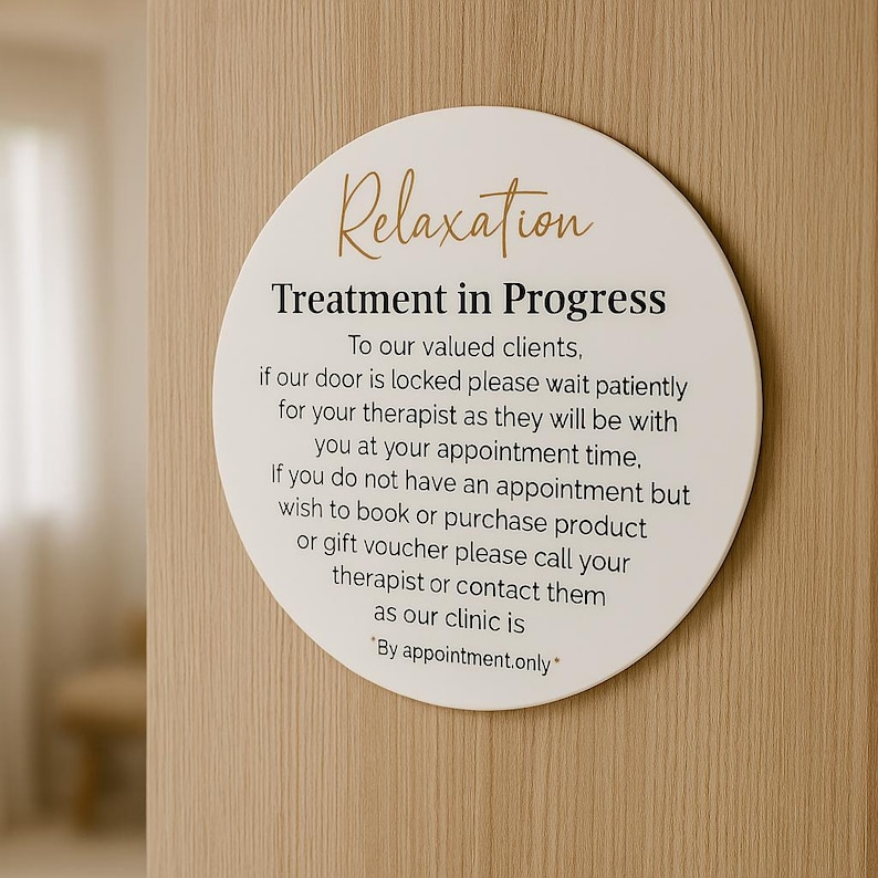 Custom “treatment in Progress” Door Sign – Personalised Sign for ...