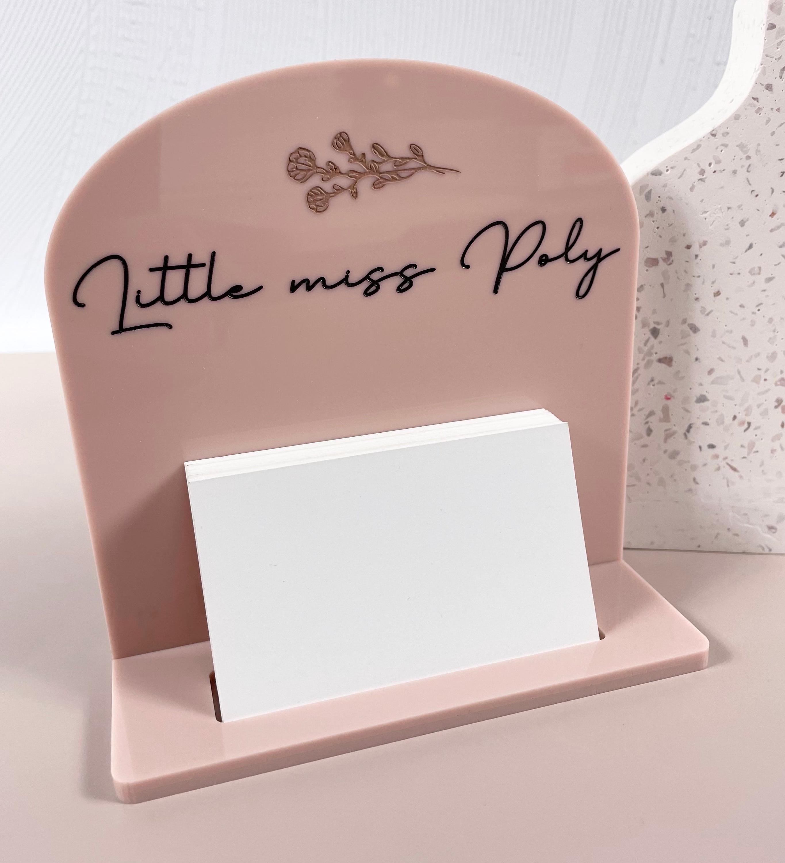 Mini Acrylic Business Card Holder | Custom Logo Desk Display Stand ...