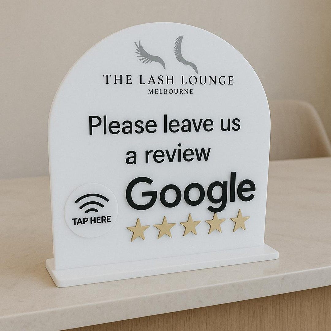 NFC Google Review Stand – Custom Tap to Leave a Review Sign for Salons ...